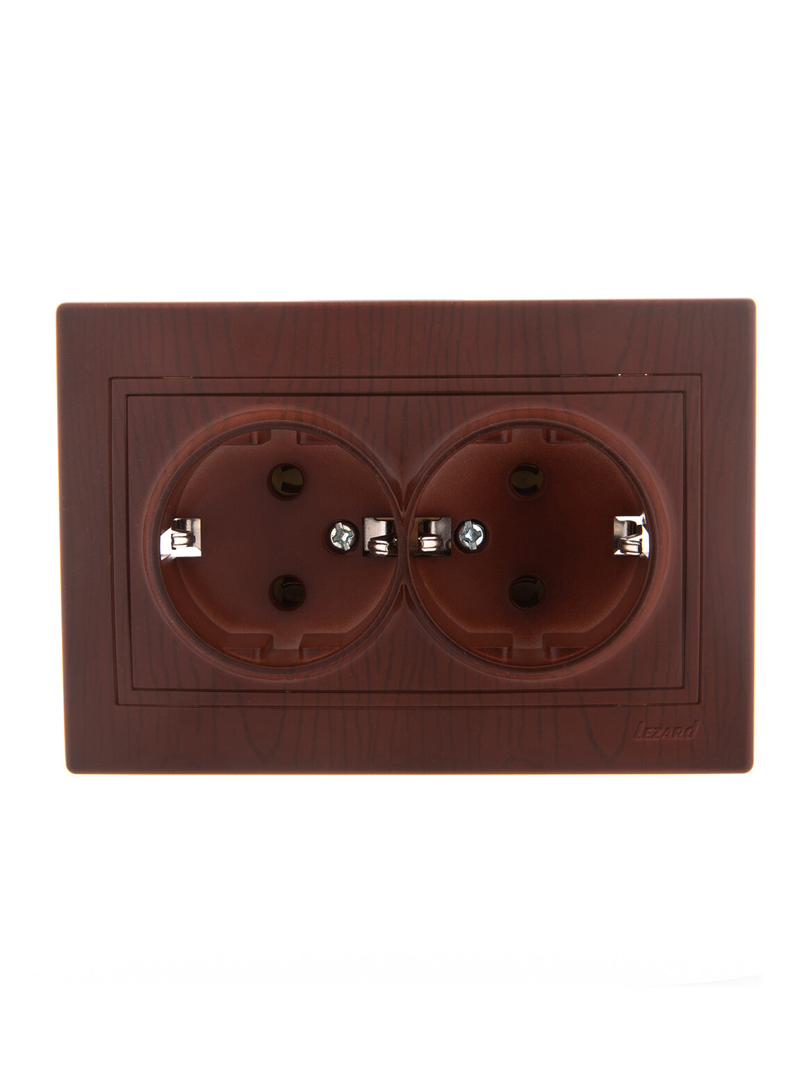 Розетка LEZARD MIRA двойная с заземлением керамика вишня