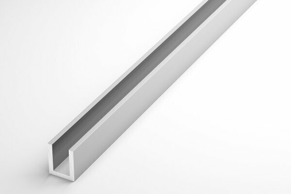 Швеллер алюминиевый 15х12х2 мм, длина 2,0 м, лука, ШВ 07.2000.501л анод серебро матовое, 2шт