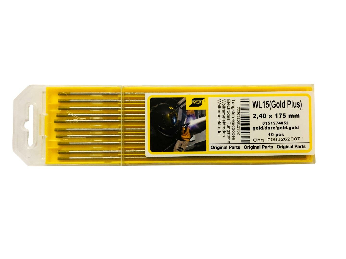 Электроды вольфрамовые ESAB Tungsten WL15 Gold Plus ф 2,4 мм х 175 мм (10шт.)