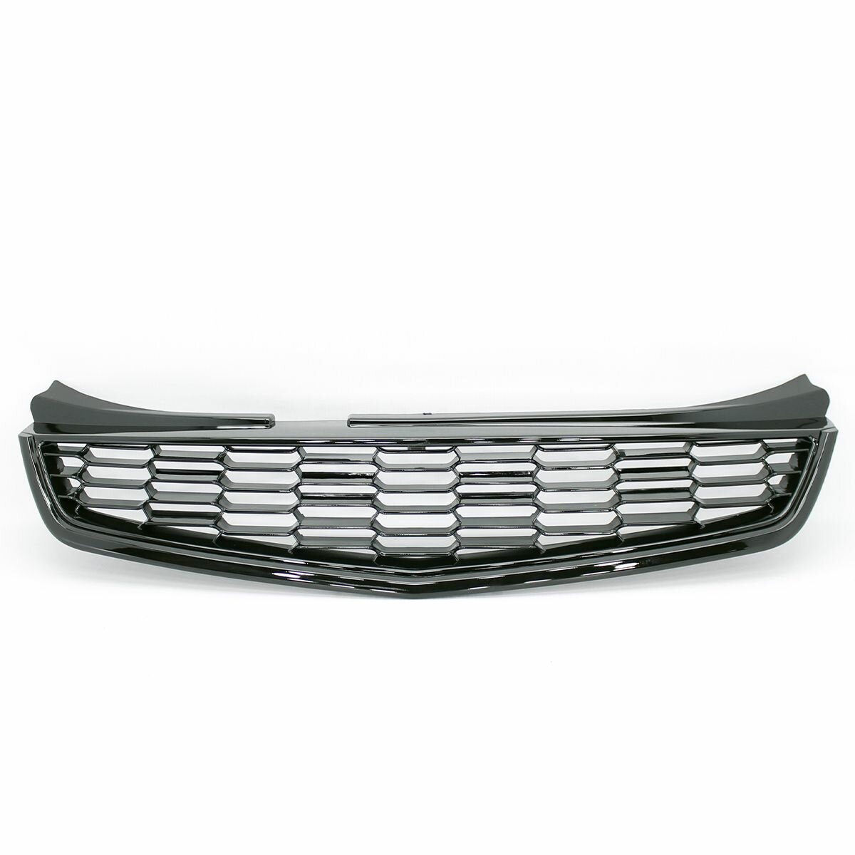 Решётка радиатора и молдинг Lada Priora 2 / ВАЗ 21704 (чёрный глянец, соты, без ладьи, комплект)