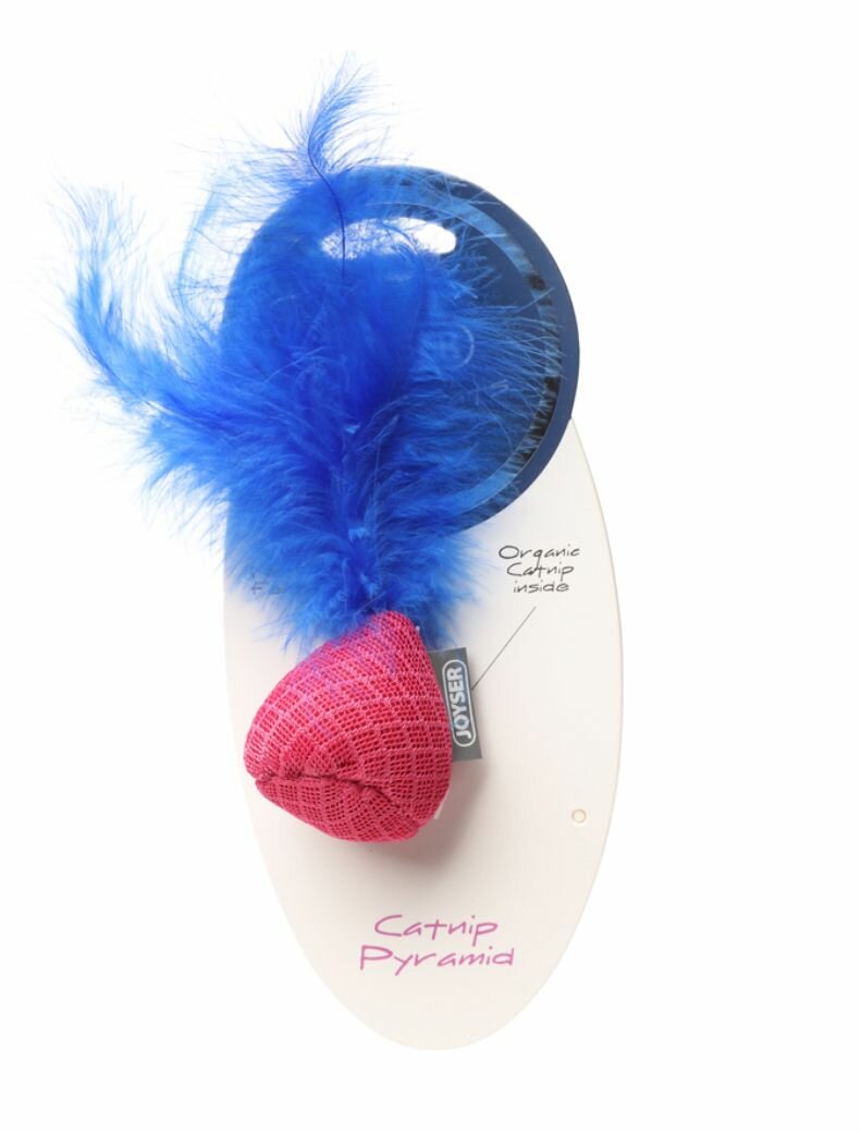 Игрушка для кошек JOYSER Cat Teaser Розовый конус с пером и кошачьей мятой, 16 см 7117J