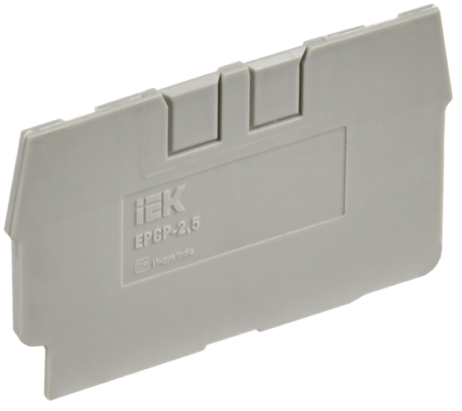 Заглушка для клеммной колодки IEK / ИЭК CP, 2.5мм2, без защелки пластиковая серая, толщиной 1.5мм / электрика