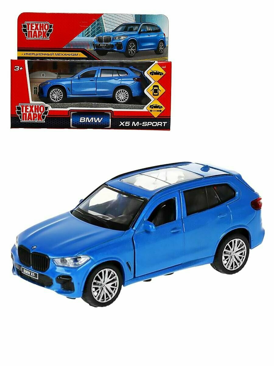 Машина BMW X5 M-Sport 12 см синяя металл инерция Технопарк, X5-12-BU