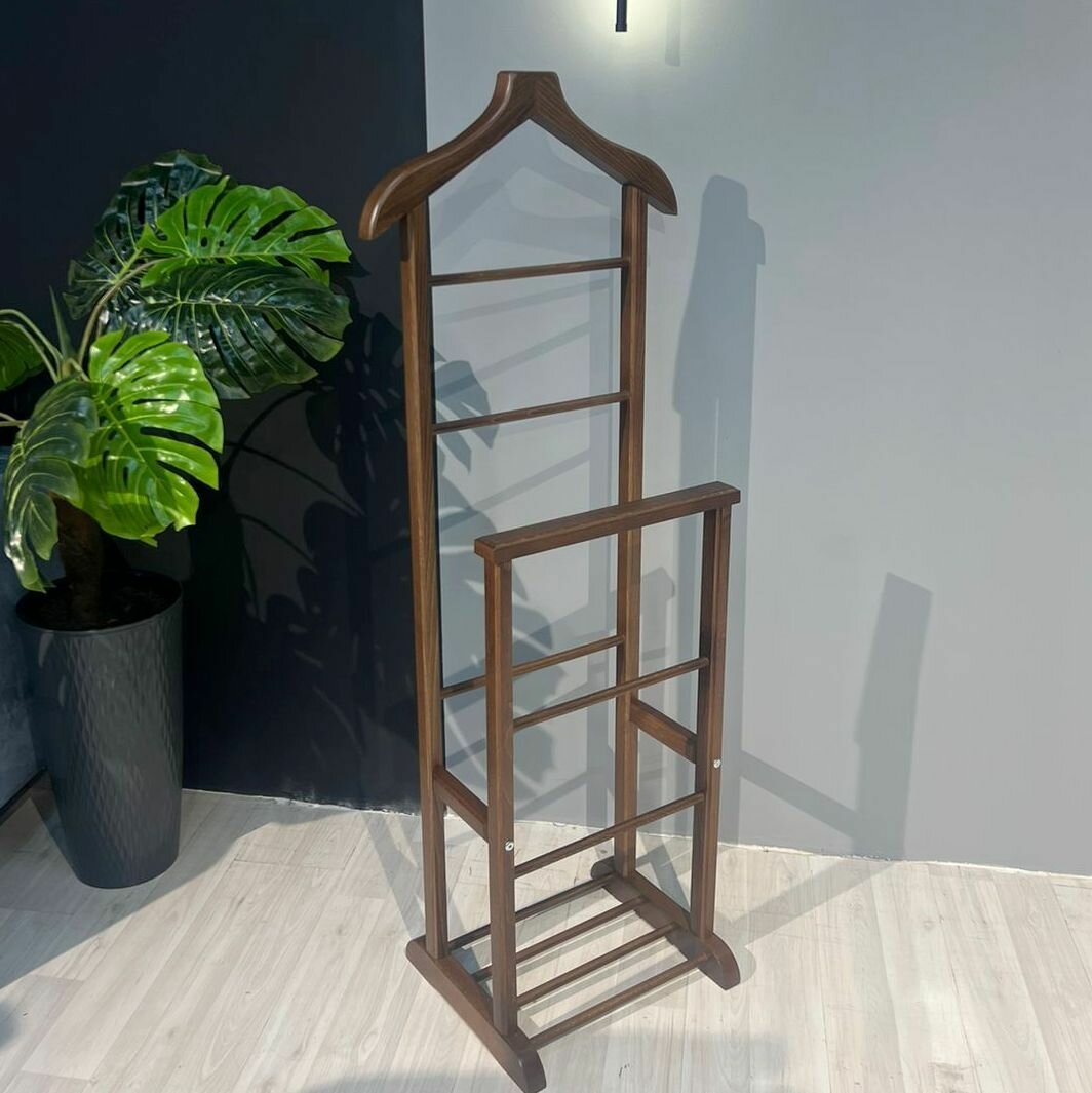 Вешалка напольная для одежды деревянная / массив бука