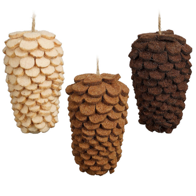 Набор елочных игрушек Шишки - Caracas 13 см, 3 шт, подвеска, Edelman, 1151682-набор