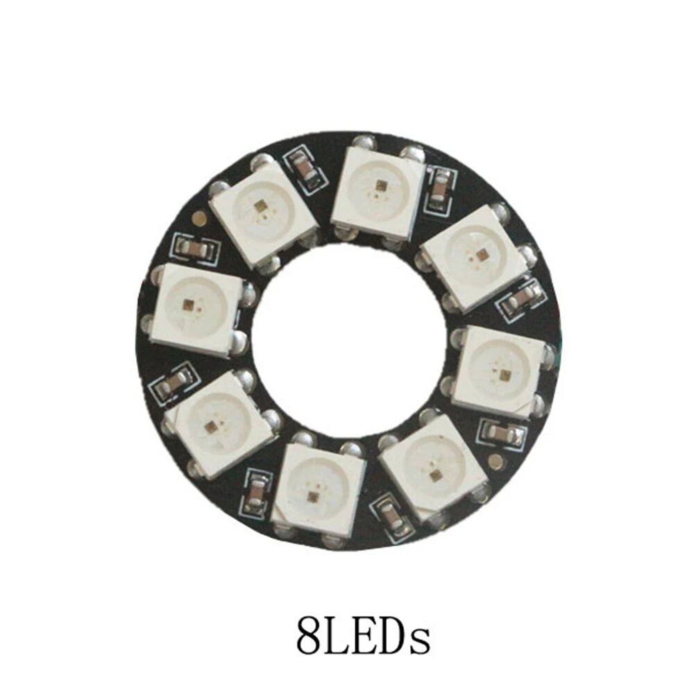LOAMLIN WS2812B RGB светодиодное пиксельное кольцо 8LEDs, White PCB