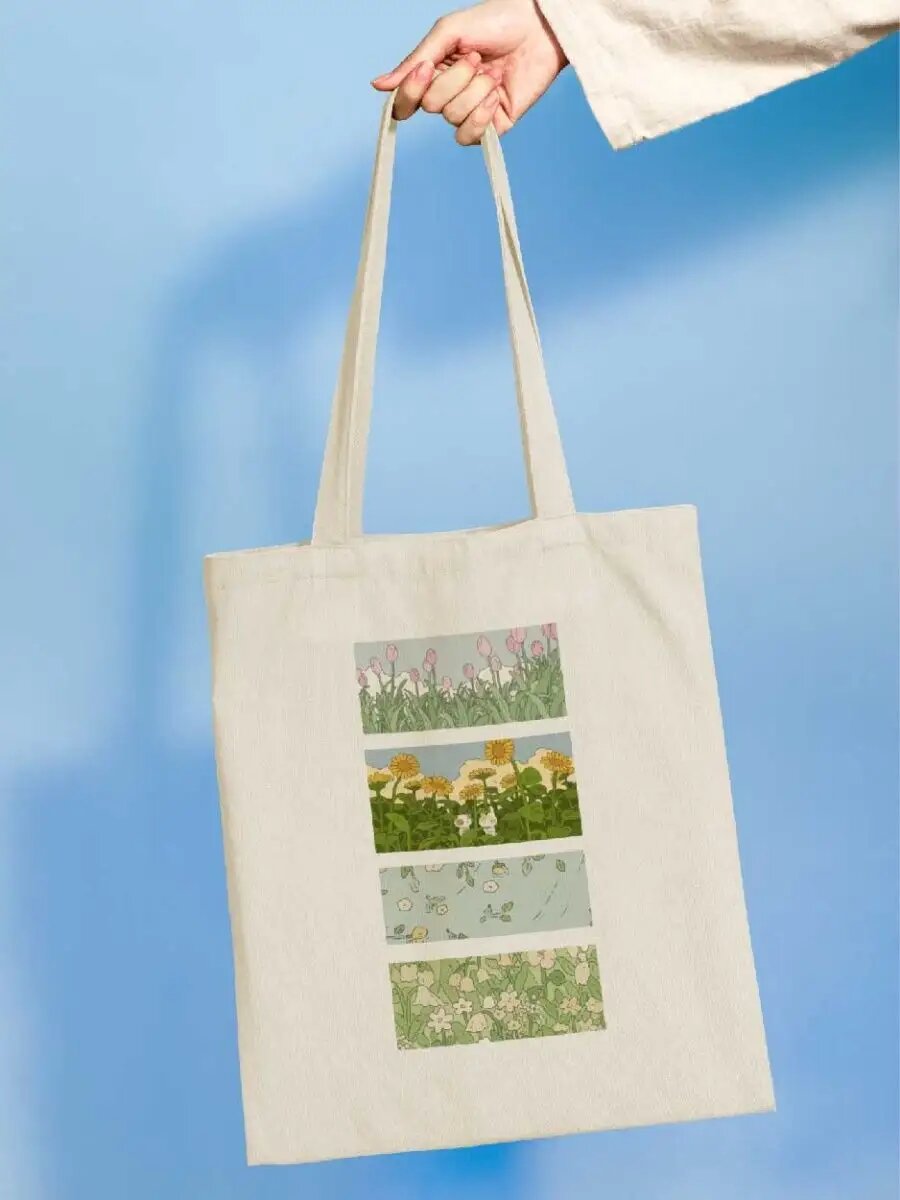 Сумка шоппер  с принтом аниме пейзаж