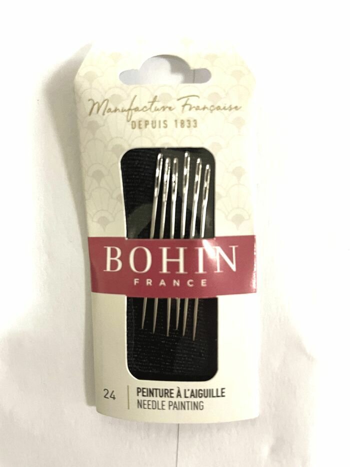 Иглы для вышивания Bohin №24 с двойным ушком и острым кончиком (6 шт.)