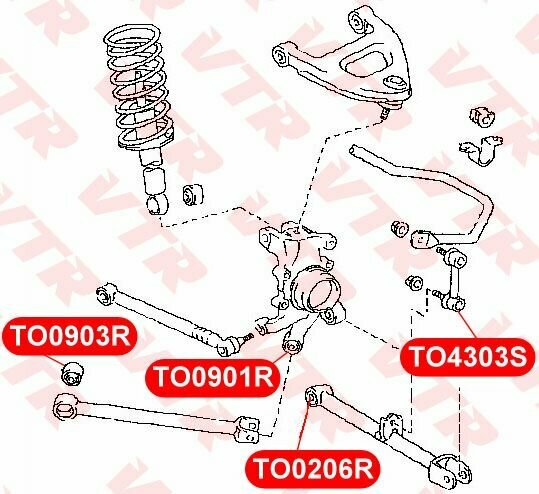Тяга стабилизатора задней подвески, VTR TO4303S