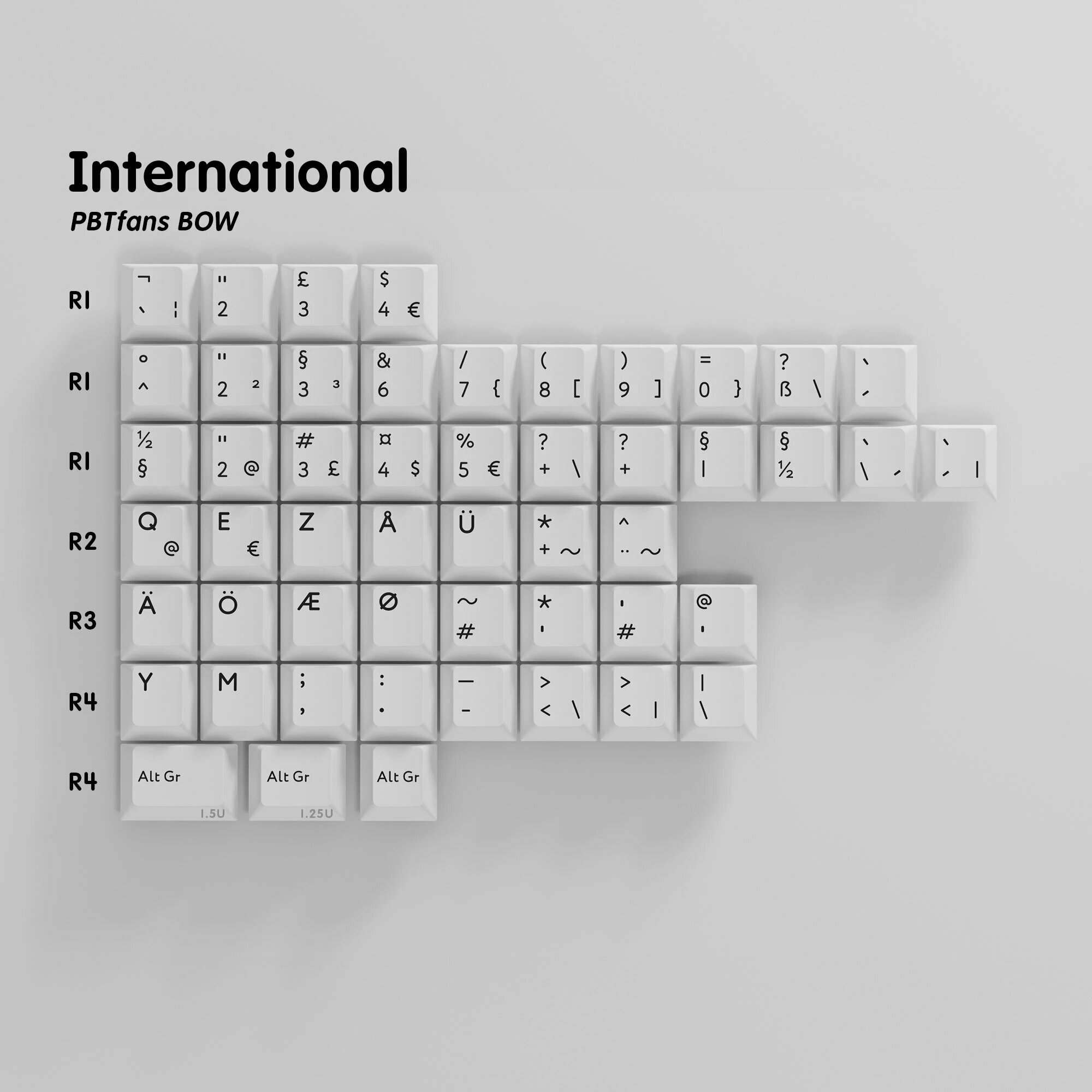 Keycaps PBTfans BOW 40s PBT Cherry Profile — фото 1