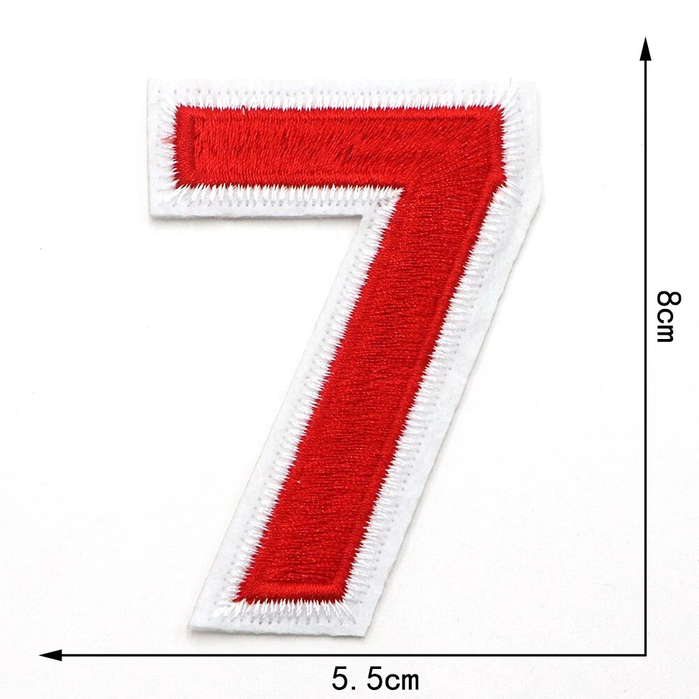 Красные вышитые патчи с цифрами 0-9 металл для оружия