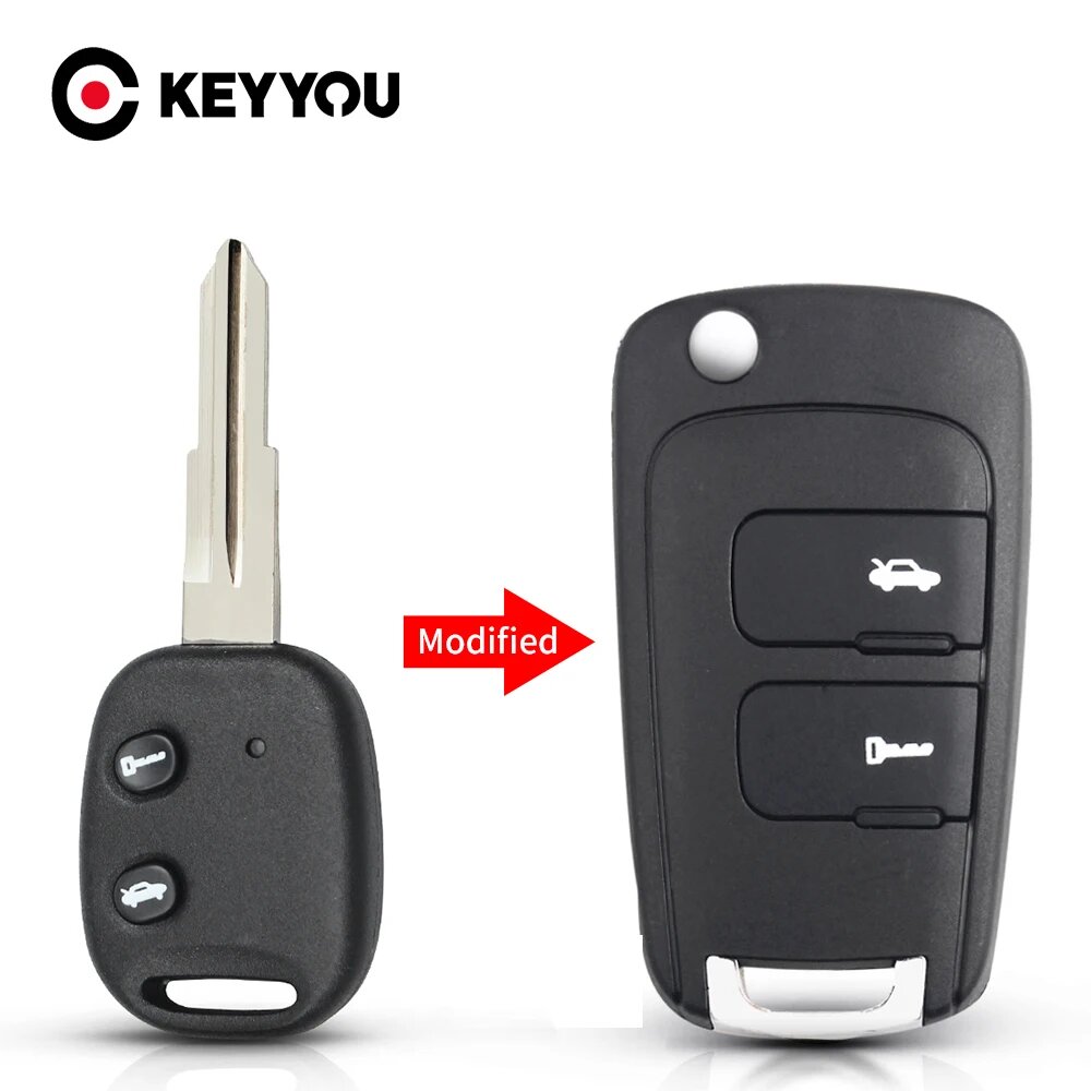 Раскладной ключ KEYYOU для Chevrolet Epica, модифицированный, складной, с дистанционным управлением, ФОБ, 2 кнопки, левое лезвие
