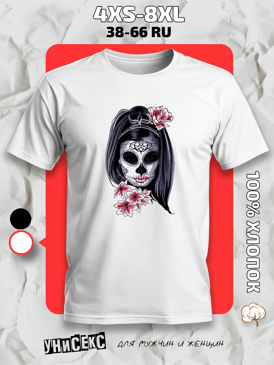 Футболка с принтом девушка рисунок