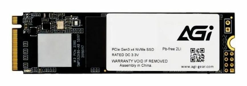 Накопитель SSD AGi PCIe 4.0 x4 2TB AGI2T0G44AI828 AI828 M.2 2280