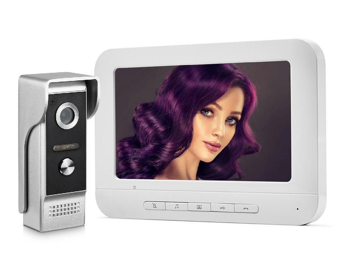 ЕР-7100 (Бел) цветной универсальный домофон. Подключение дополнительных мониторов - домофон на входную дверь для квартиры