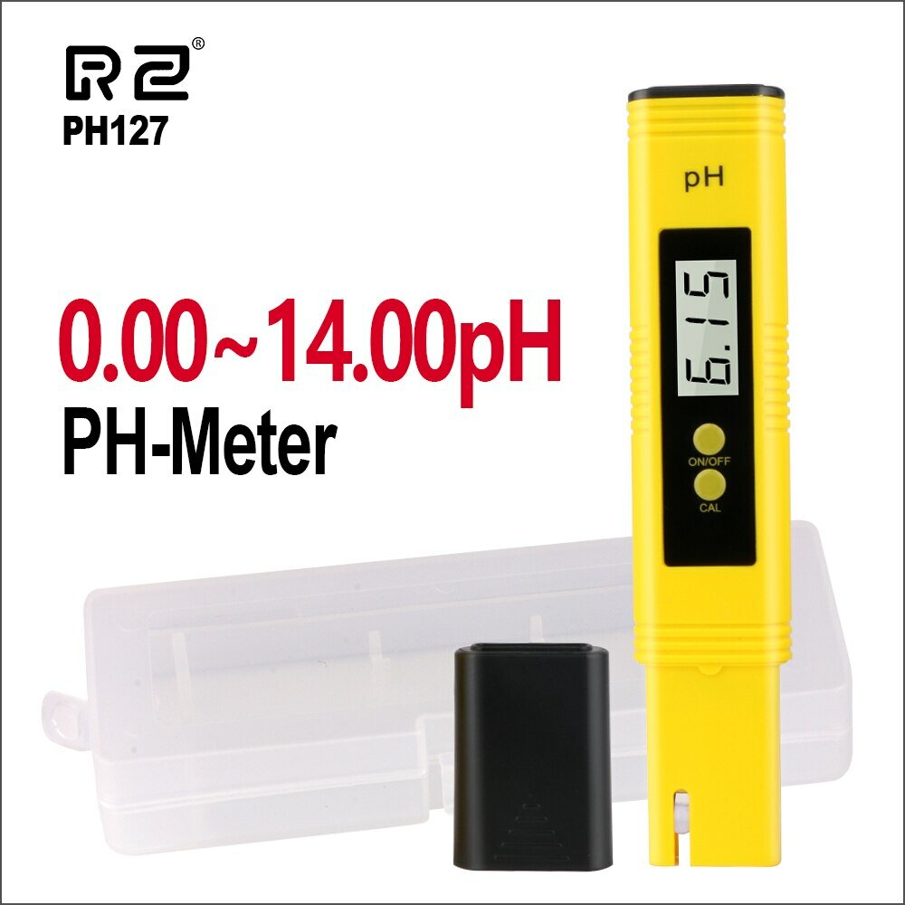 Измерители pH RZ, измеритель pH, цифровой измеритель pH для аквариума, тестер pH 0-14PH с переносным ЖК-дисплеем с подсветкой, электрический измеритель pH