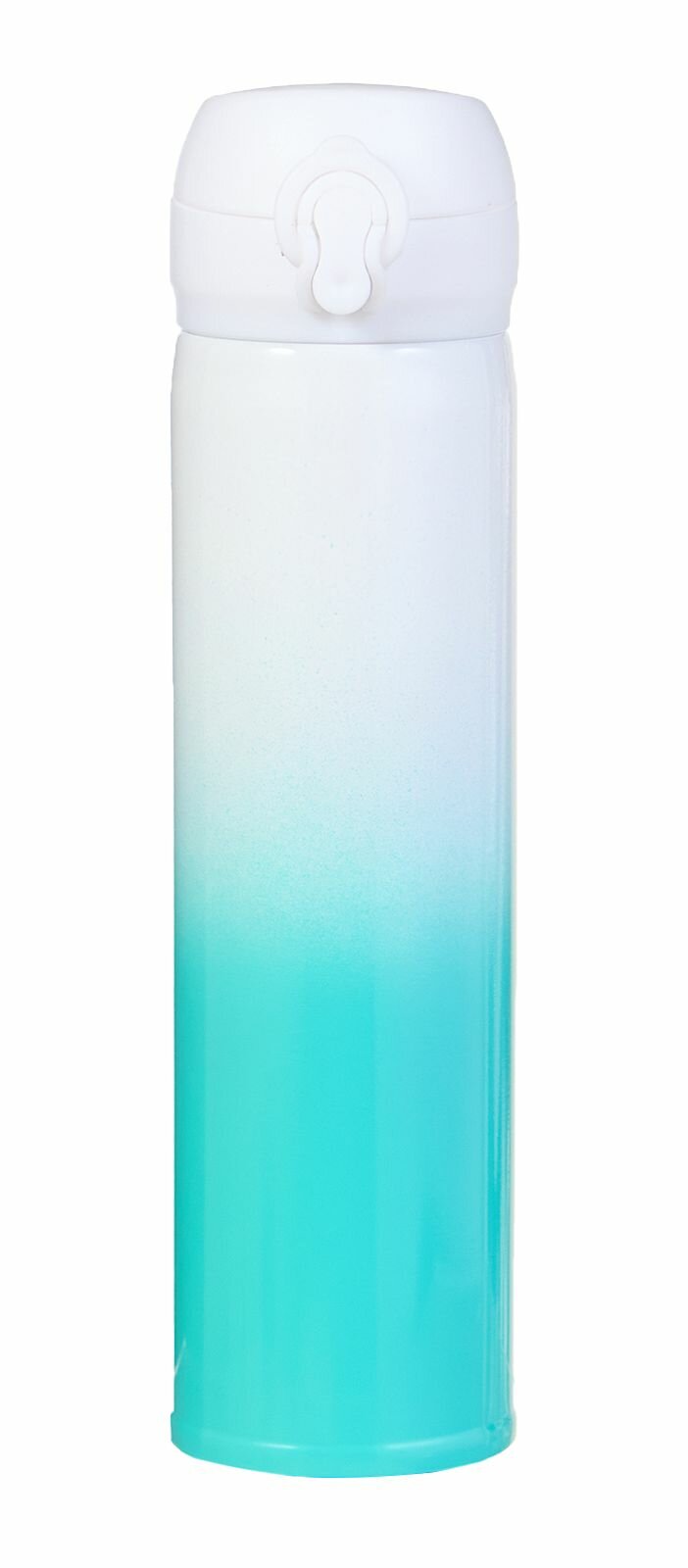 Термос для чая "Топ. Мастер К", 0,5 л, маленький вакуумный термос для воды и кофе с кнопкой теплоемкость 8 ч, цвет бело-голубой