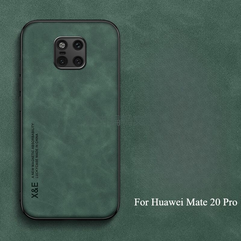 FASNYA Кожаный чехол на Huawei Mate 20 Pro(Хуавей Мате 20 Про) с защитой камеры противоударный, ля магнитного авто-держателя
