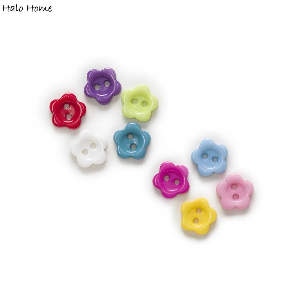 Цветковые пуговицы из смолы Halo Home 100 шт