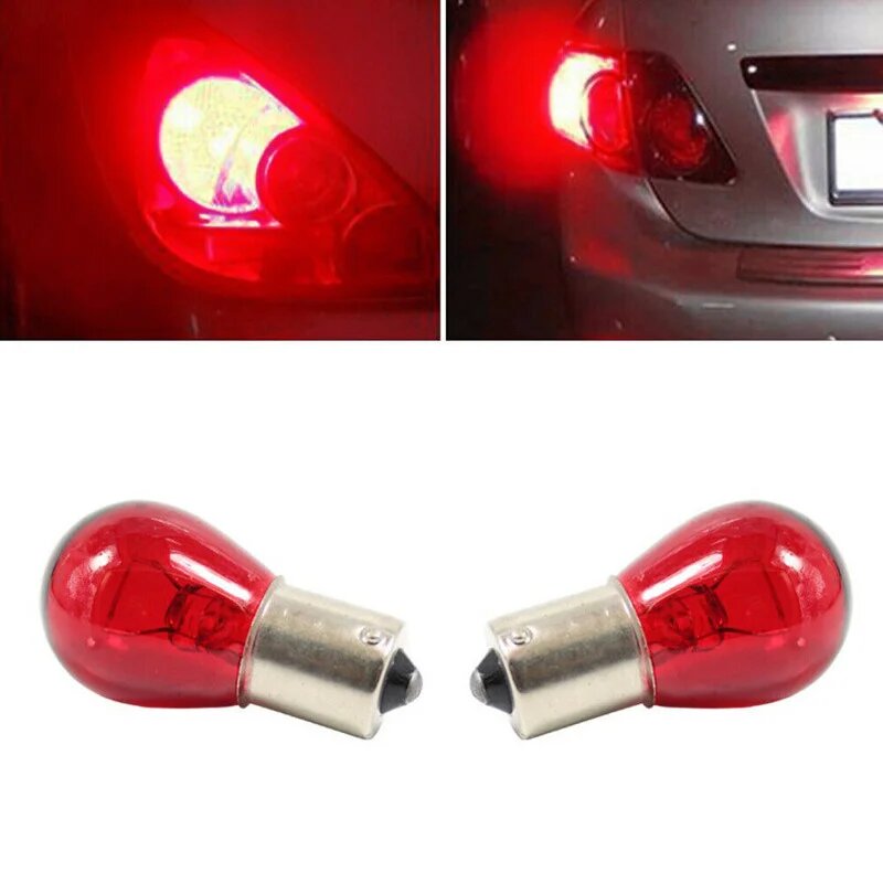 2 шт./компл. 1156 Красная Лампа 12 В 21 Вт PY21W BAU15S 581, автомобильный стоп-сигнал, задний фонарь, автомобильные универсальные внешние аксессуары