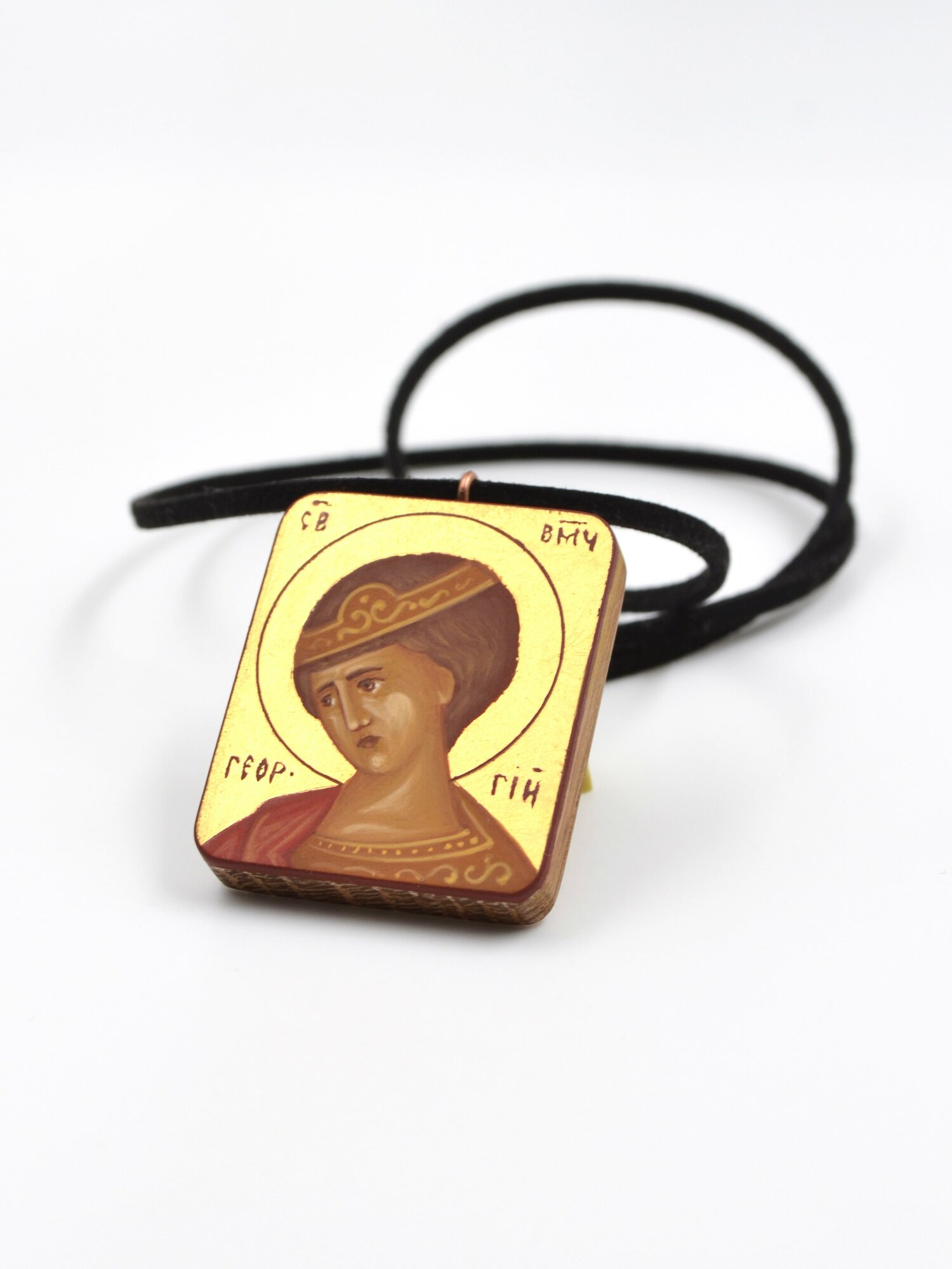 Георгий Победоносец рукописная нательная икона