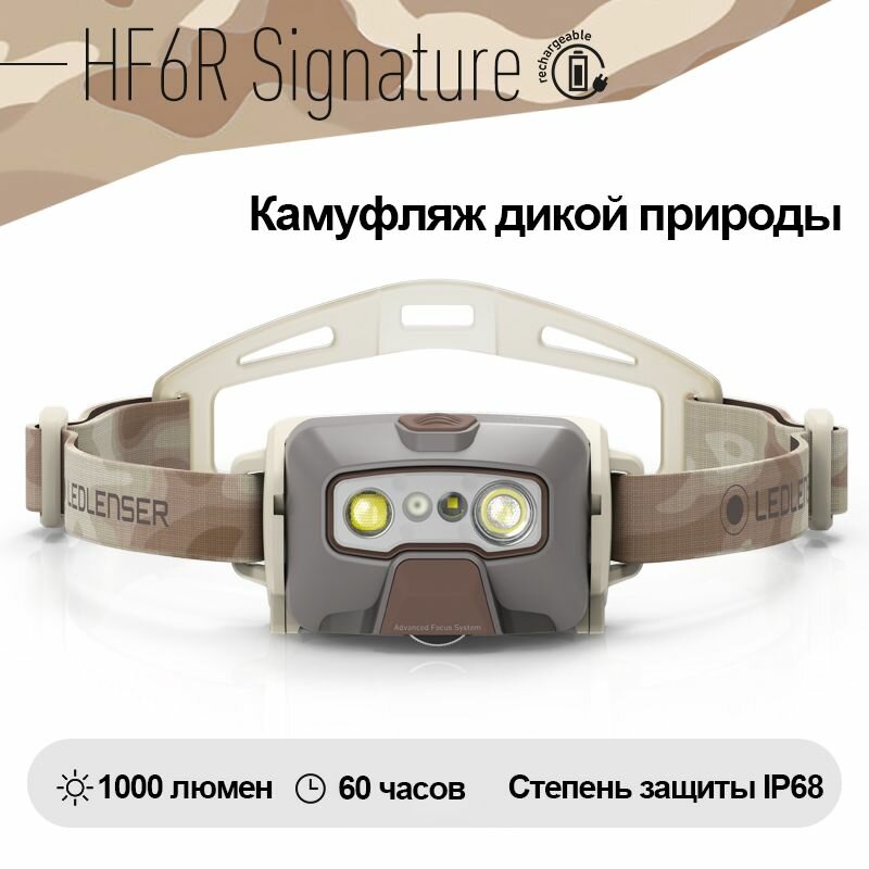 LEDLENSER HF6R SIG, Фокусирующая фара с дисковым колесом, 1000 люменов
