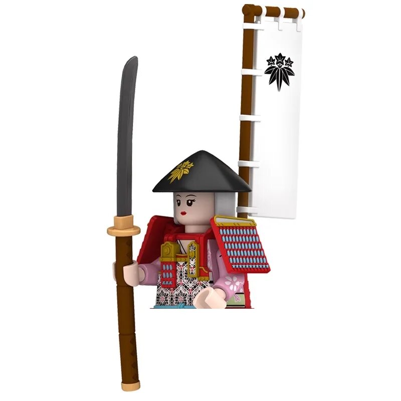 Лего Samurai, мини-фигурка, бордовый, N333