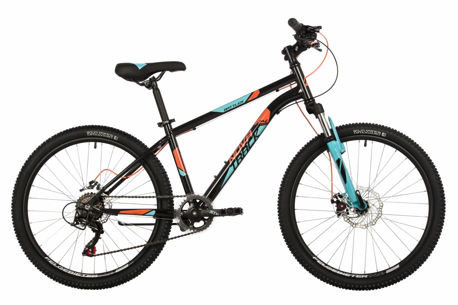 Велосипед Novatrack Battler 6. D 24 (2025), стальная рама, размер, 12", на рост 130-155 см, Черный