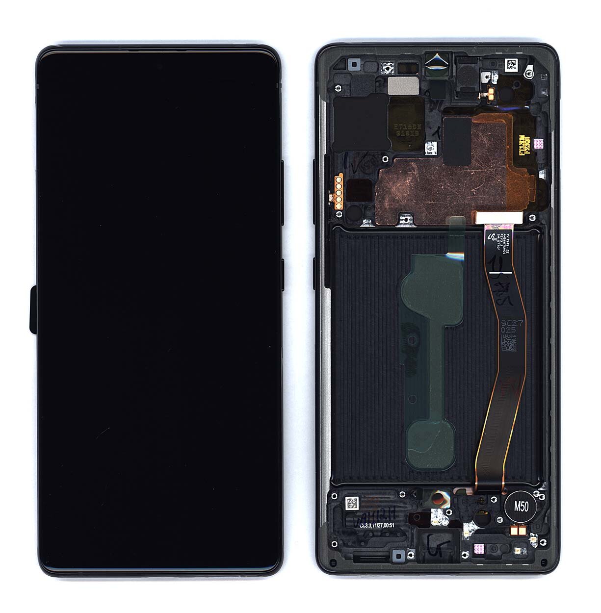 Дисплей для Samsung Galaxy S10 Lite SM-G770F в сборе с тачскрином и рамкой черный OLED