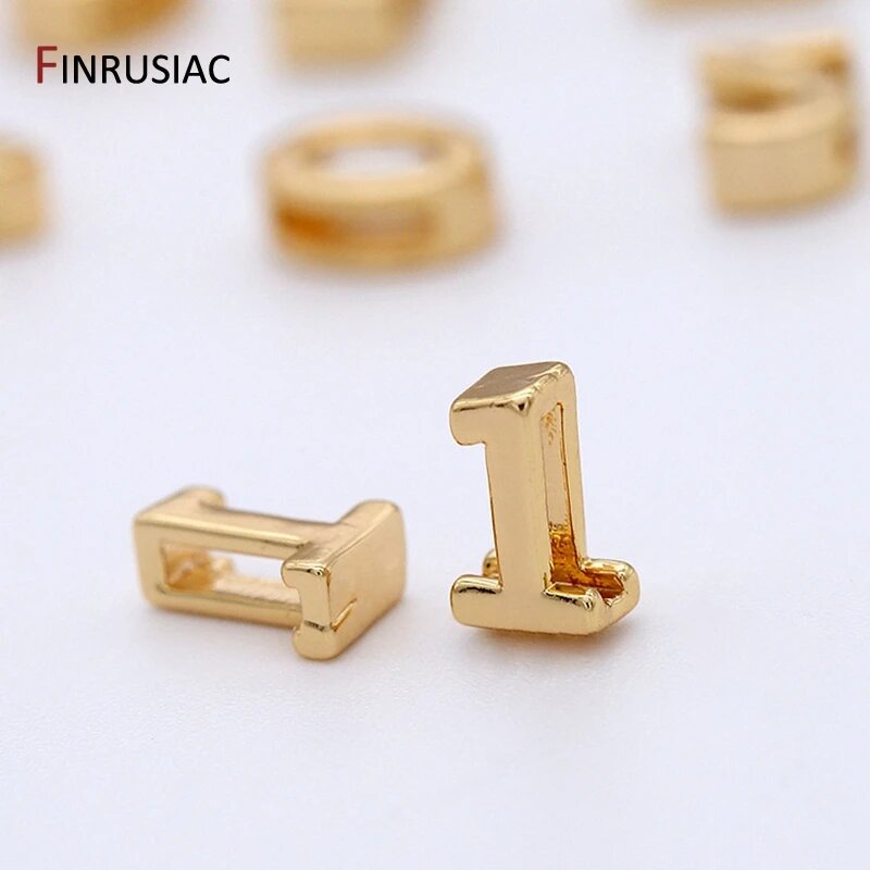 Золотые бусины FINRUSIAC, цифра 1, 5 шт.