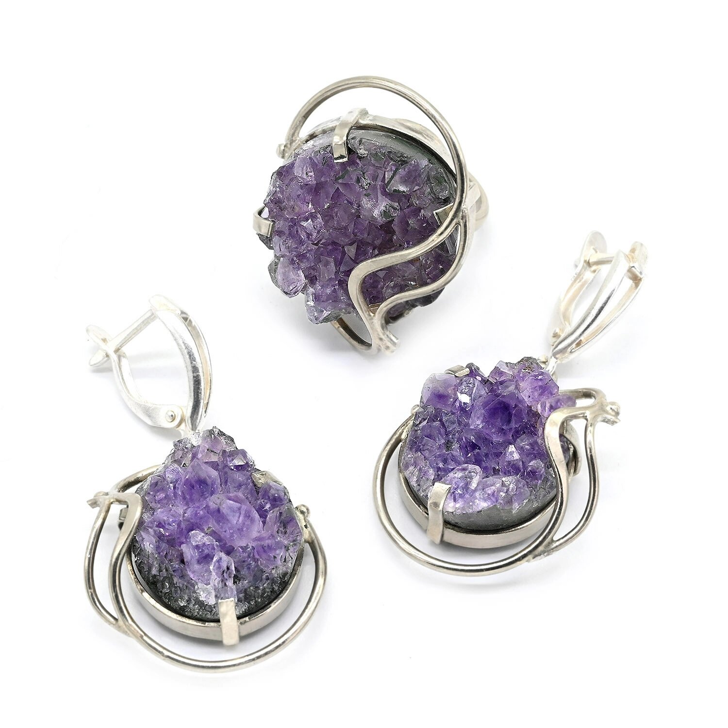Комплект бижутерии, аметист
