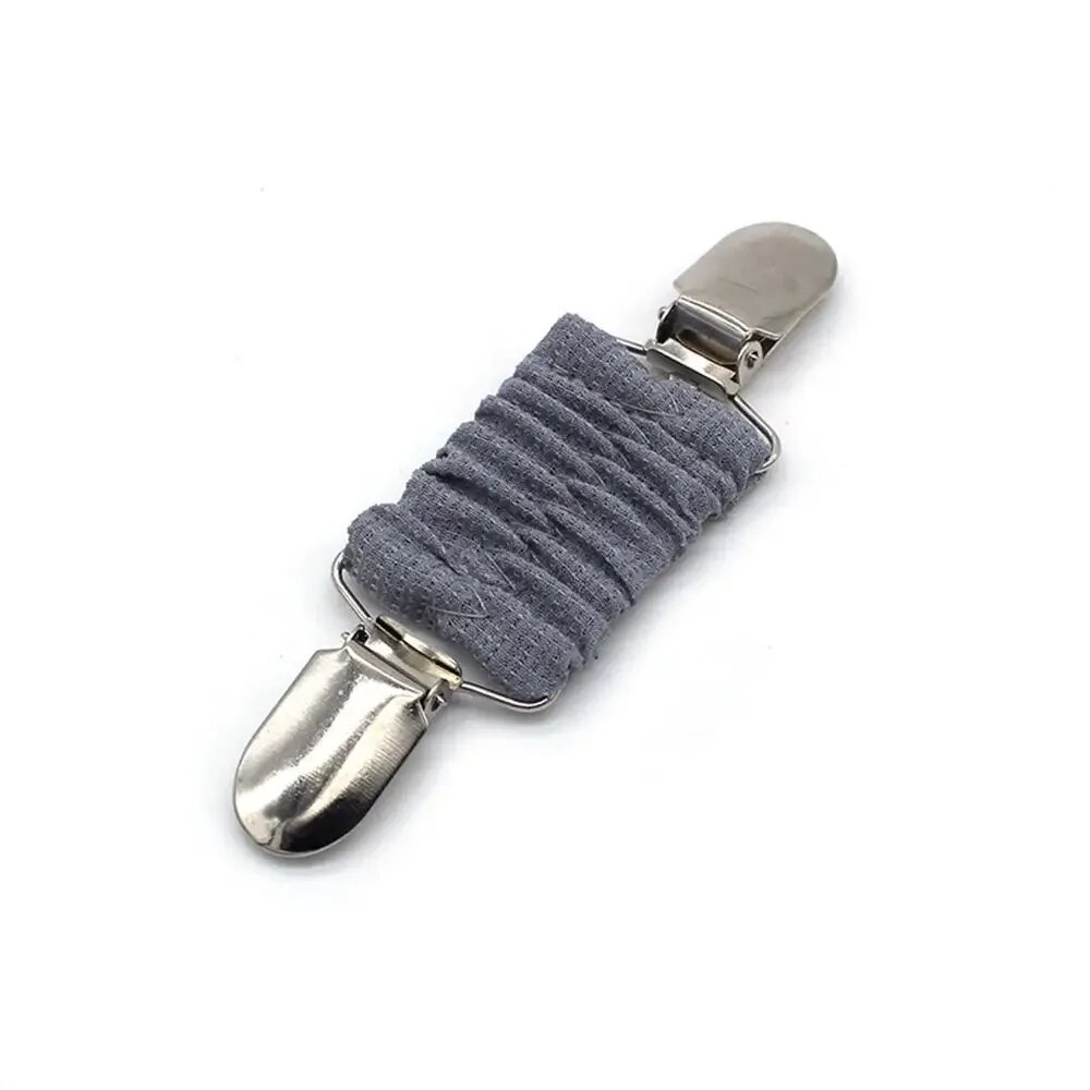 Серые зажимы для одежды с тканью, Color: Серый, Metal color: A-grey