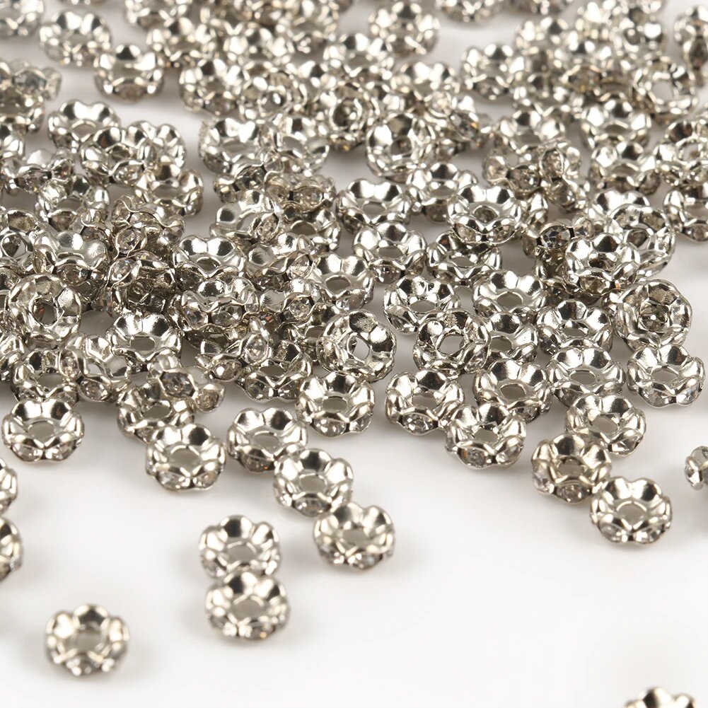 Горный хрусталь Рондель бусины 4 6 8 10 мм 50 шт Серебряный, 10mm, White K