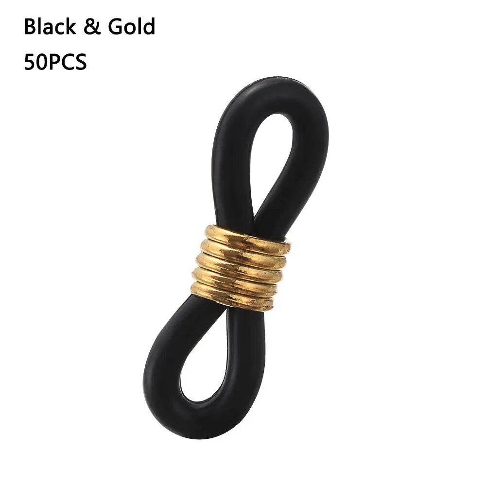 Держатели для очков, резина+металл, 50 шт. Черный, black gold