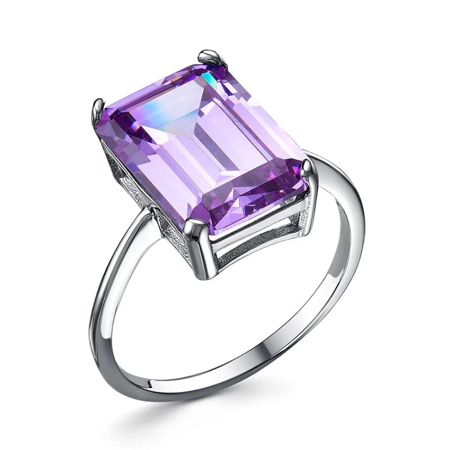 Перстень, серебро, 925 проба, родирование, стекло