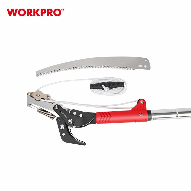 Телескопическая ручка из алюминиевого сплава с пилой для высоких ветвей WORKPRO