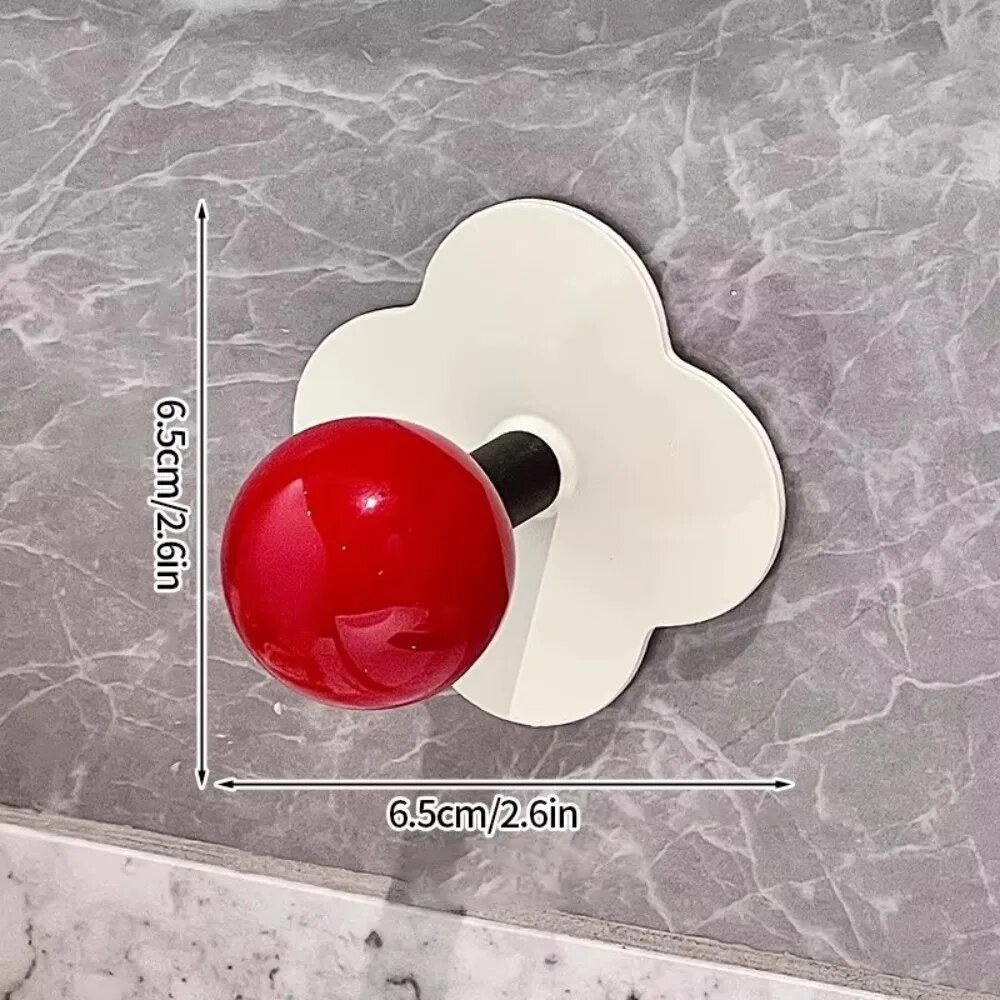 Крючок на клейкой основе, красный, 6.5см