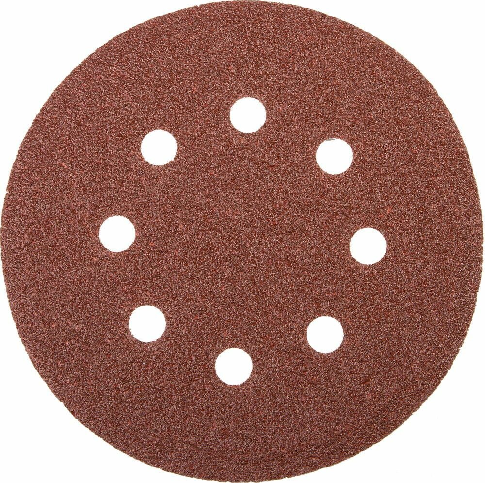 Шлифовальный круг STAYER MASTER, абразивная бумага, велкро основа, 8 отверстий, Р40, 125мм, 5 штук 35452-125-040