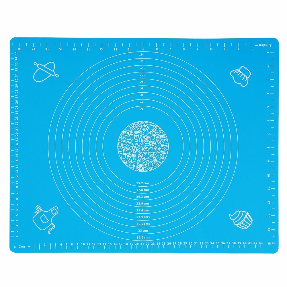 Кухонный утолщенный силиконовый коврик для раскатки теста, коврик для выпечки с весами, инструменты для выпечки «сделай сам», синий, 40x50 см