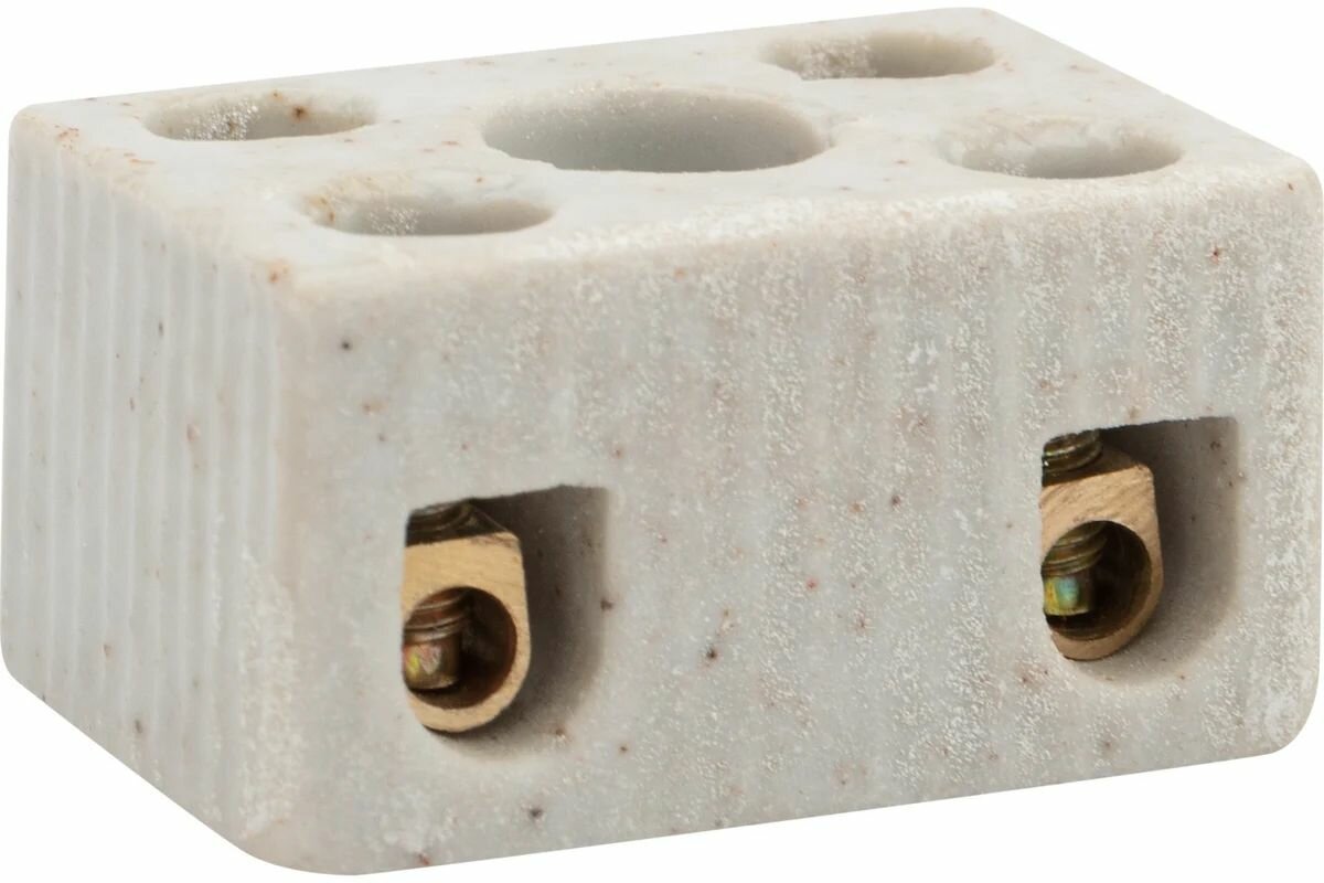 Керамическая винтовая клемма REXANT 2 пары 4 мм2 с крепежным отверстием 100 шт 07-6221