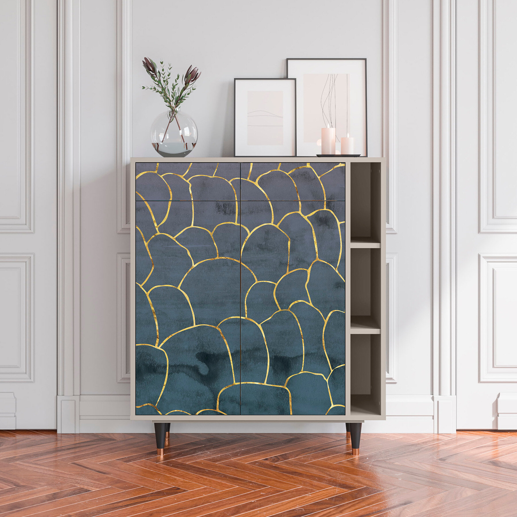Комод - STORYZ - BS6 Blue Lagoon, Размер - 94 x 110 x 41 см, Цвет корпуса - , Сатин