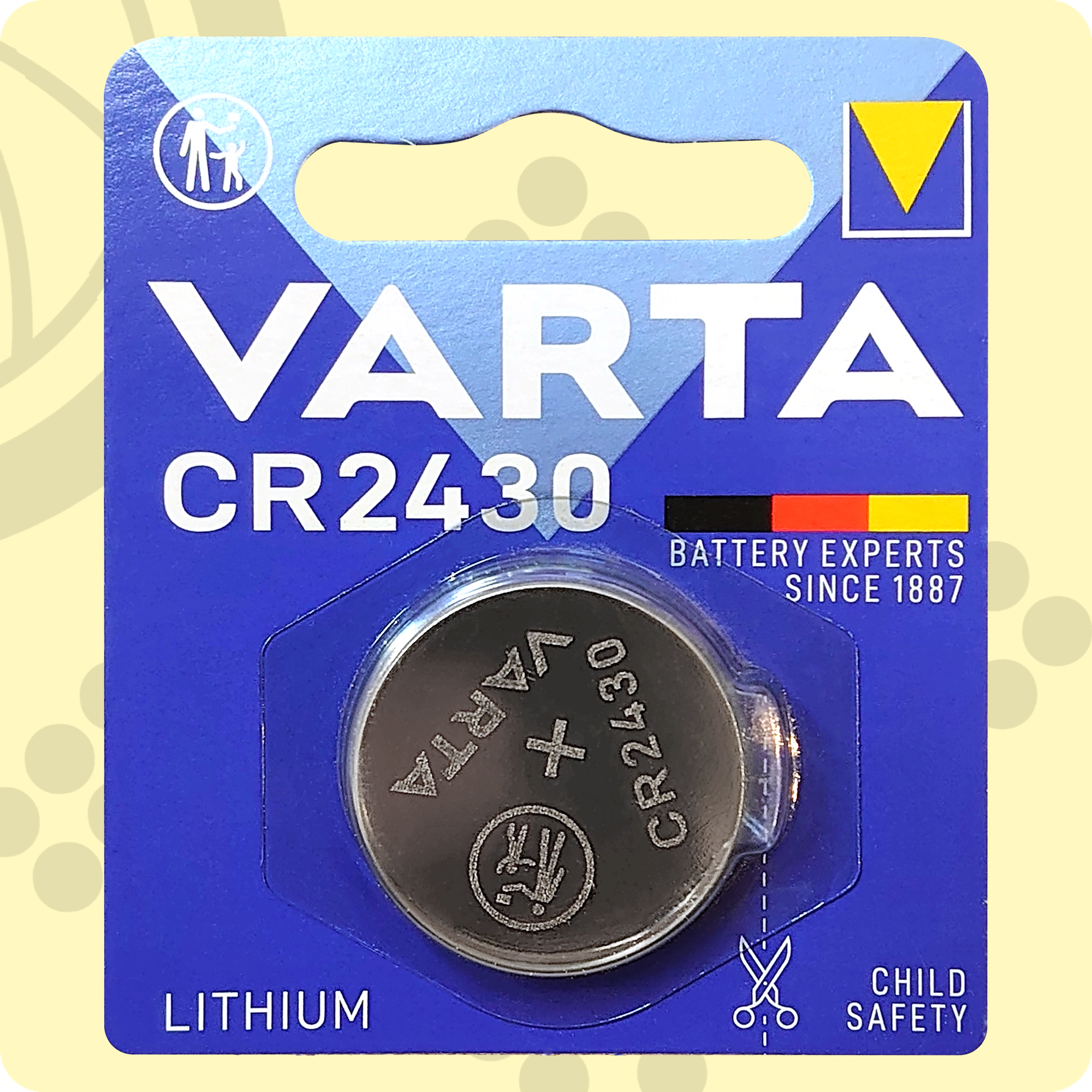 Varta 2430 (CR2430/6430) | 3 вольта, Литиевая батарейка - 1шт.