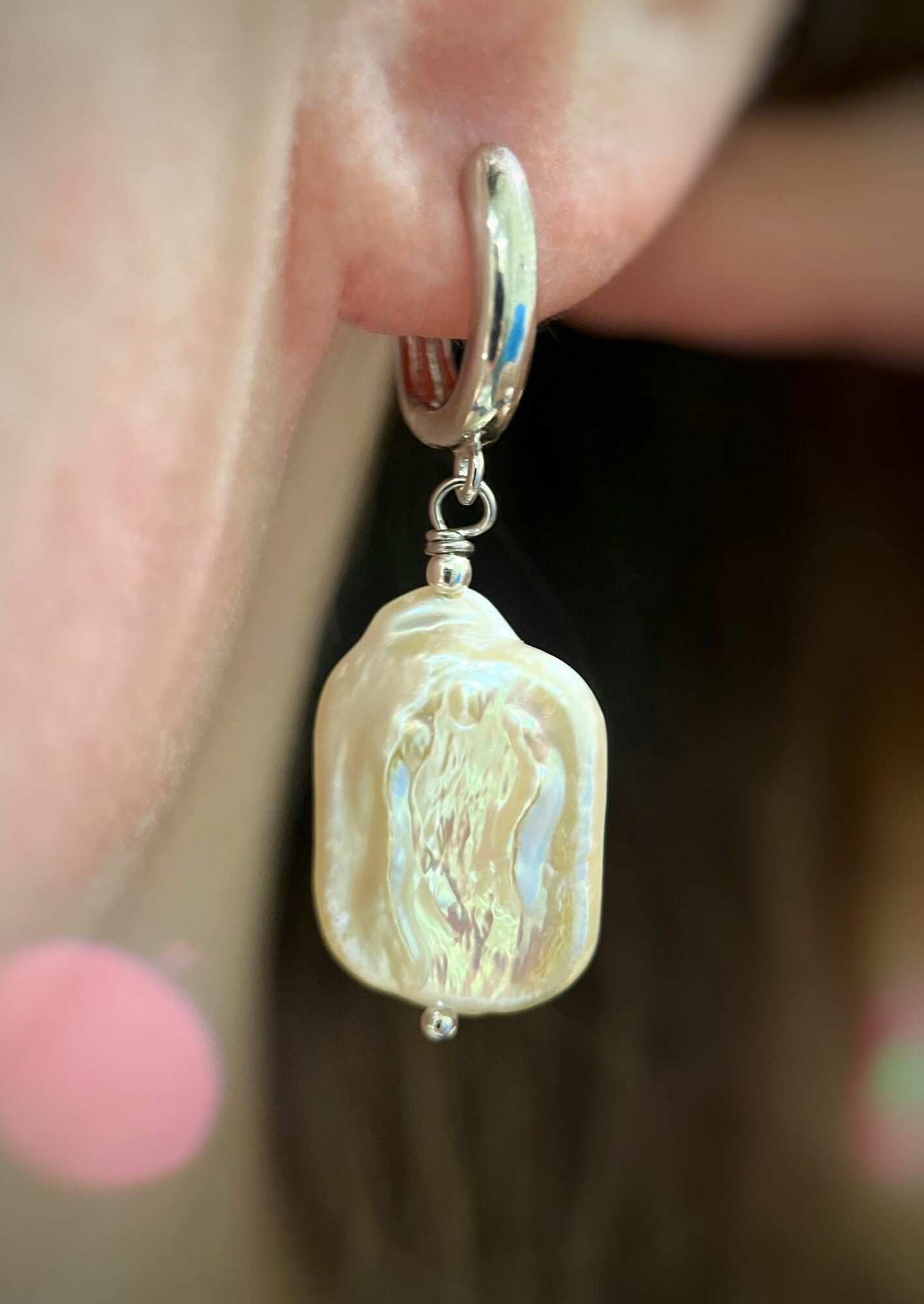 Серьги, жемчуг культивированный