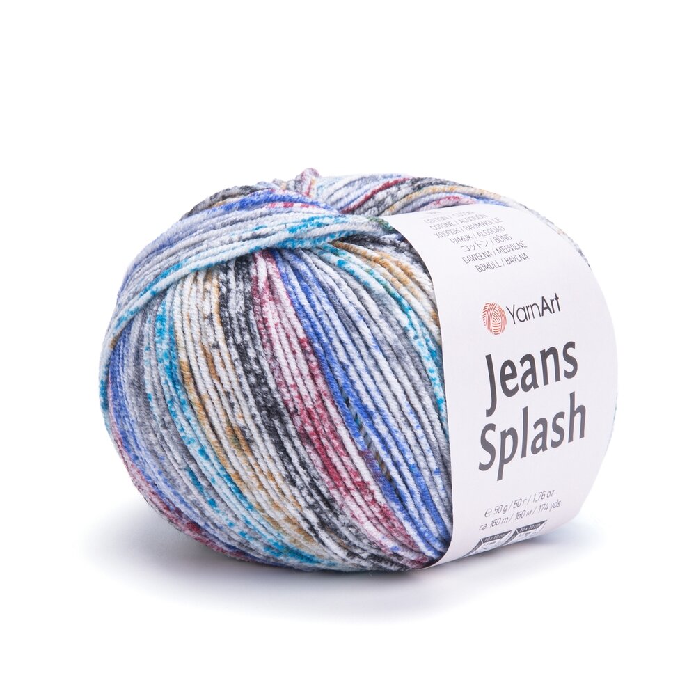 Пряжа для вязания YarnArt Jeans Splash 942 красный синий 50 гр/160 м 55% хлопок, 45% полиарил