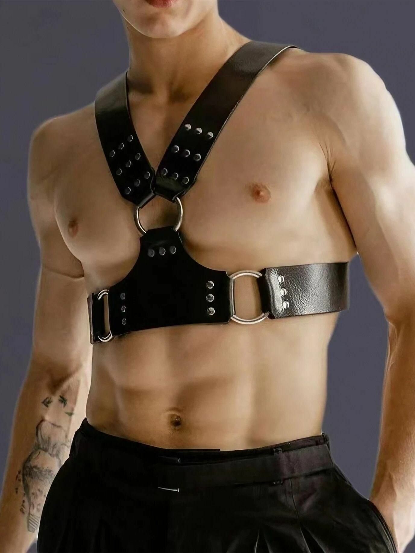 Мужское эротическое ограничивающее белье, кожаные ремни, садо-мазо аксессуары, сексуальный пояс для груди