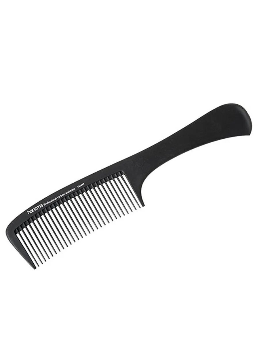Профессиональный гребень Harizma Carbon Antistatic, антистатический, карбоновый, черный, 22,5 см