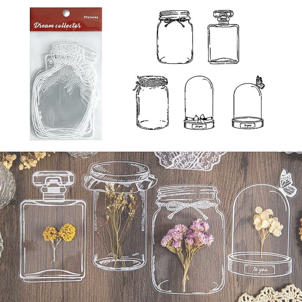 20 шт. прозрачные закладки из сухоцветов, домашние красивые цветочные закладки, сделай сам, закладки из сухоцветов, наклейки на стеклянную посуду