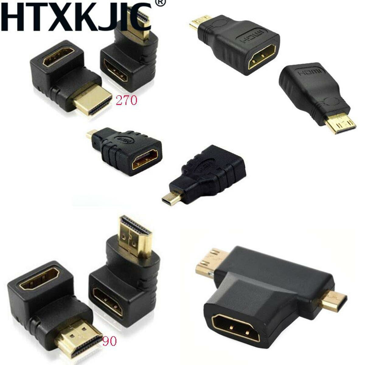 Шт./компл. 1080P HDMI адаптер набор HDMI Female на Mini micro HDMI Male удлинительный адаптер конвертер 90 градусов 270