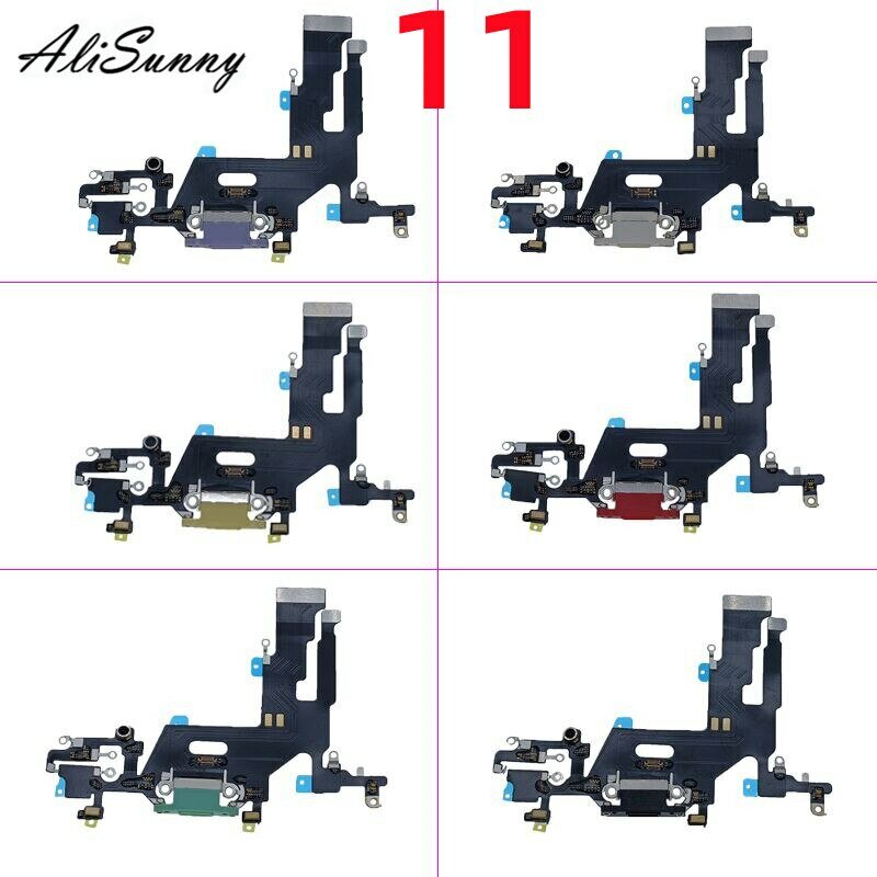 USB-порт для зарядки, гибкий кабель для iPhone 11, разъем для док-станции с микрофонной лентой, ремонт