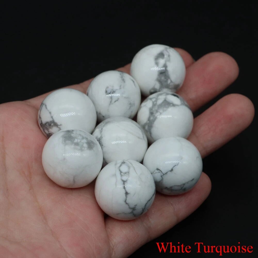 Хрустальный шар аметист розовый кварц 20 мм Белый, 1 PC, White Turquoise